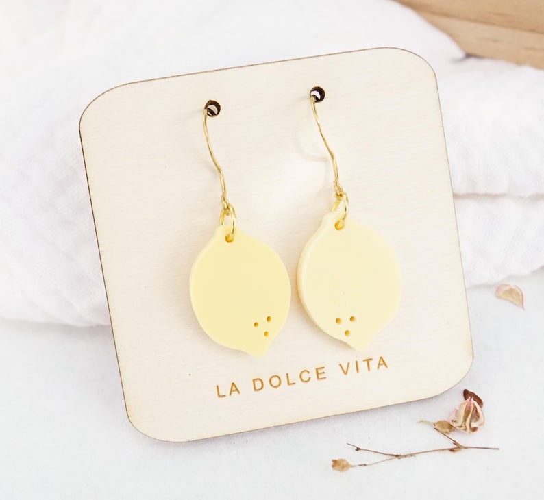 La Dolce Vita - Acryl Ohrringe Smiley Zitrone Herz Katze| Bunte ...