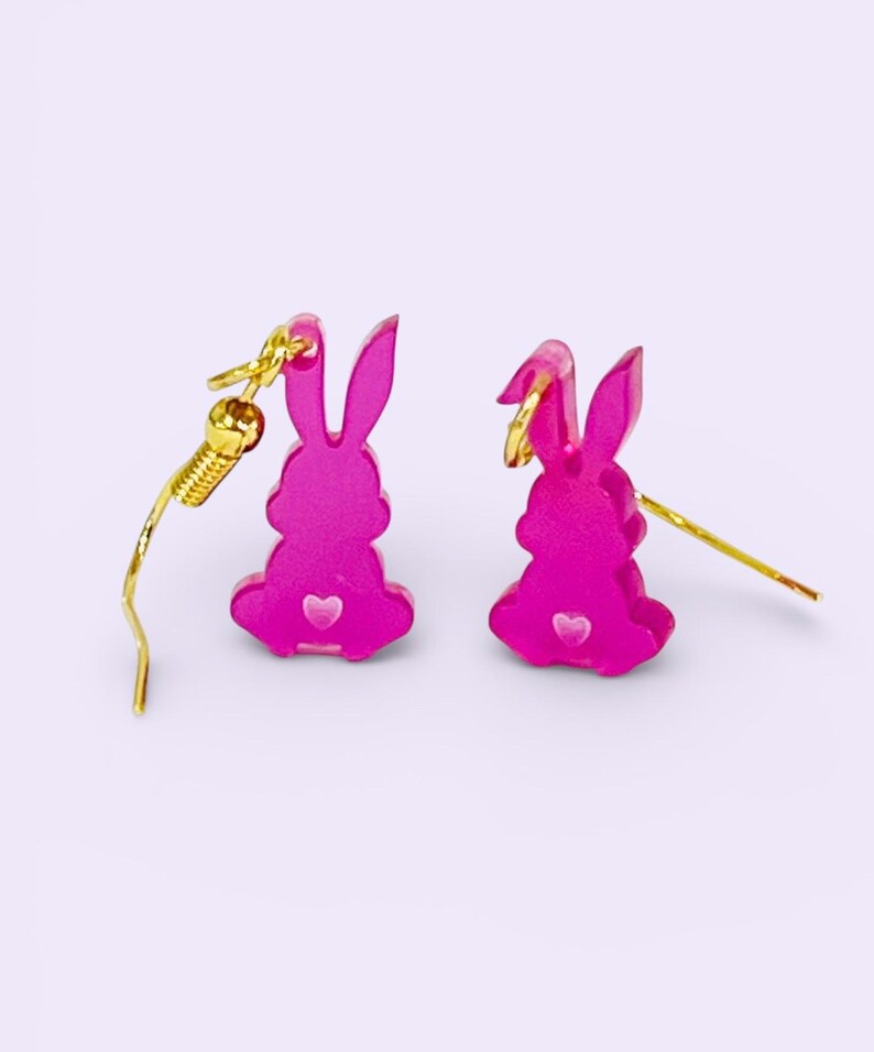 Acryl Ohrringe Osterhase | Bunte Statement Ohrhänger Neon | black cat ...