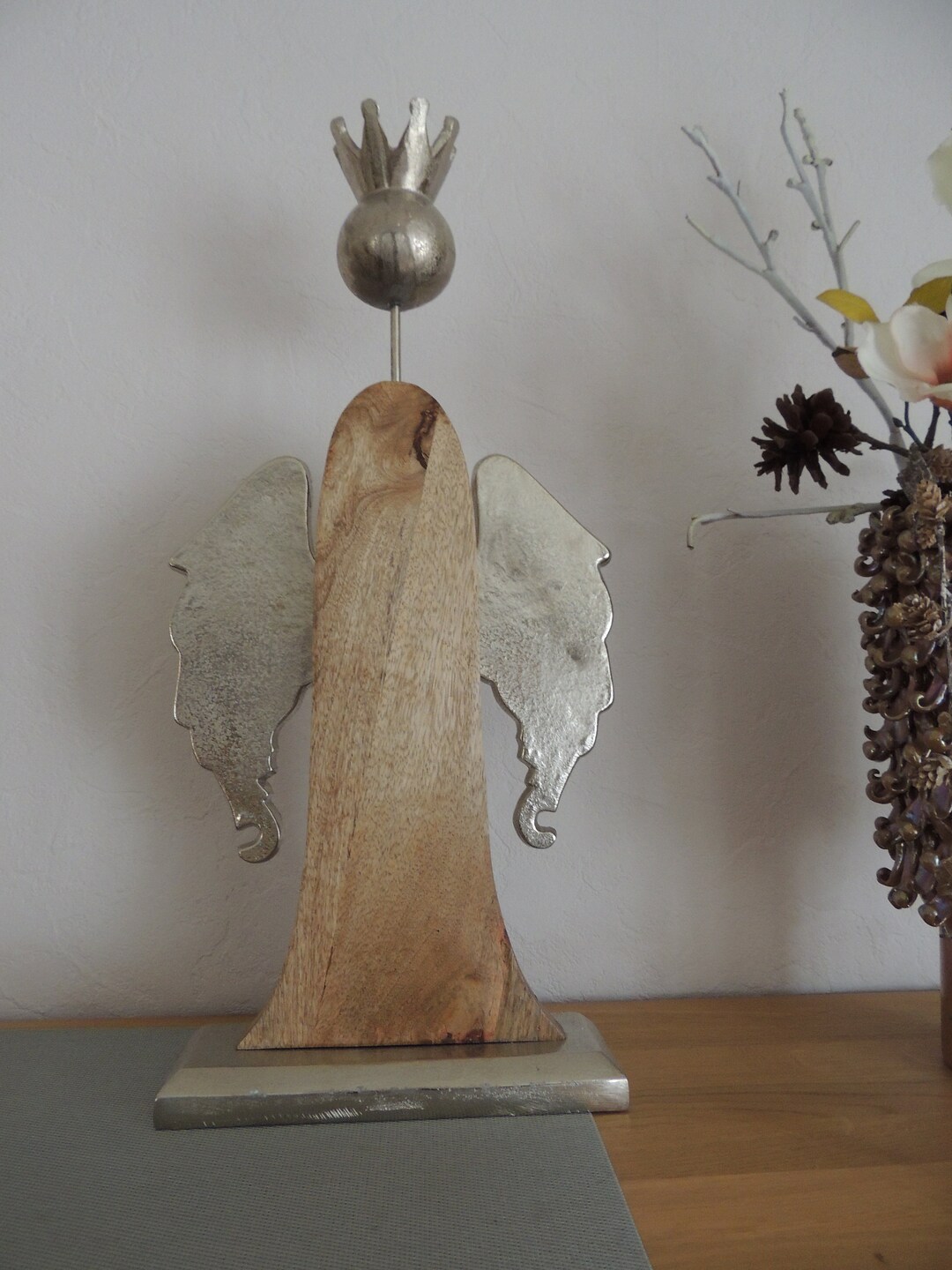 Holzengel groß mit Alu Flügel - Etsy.de