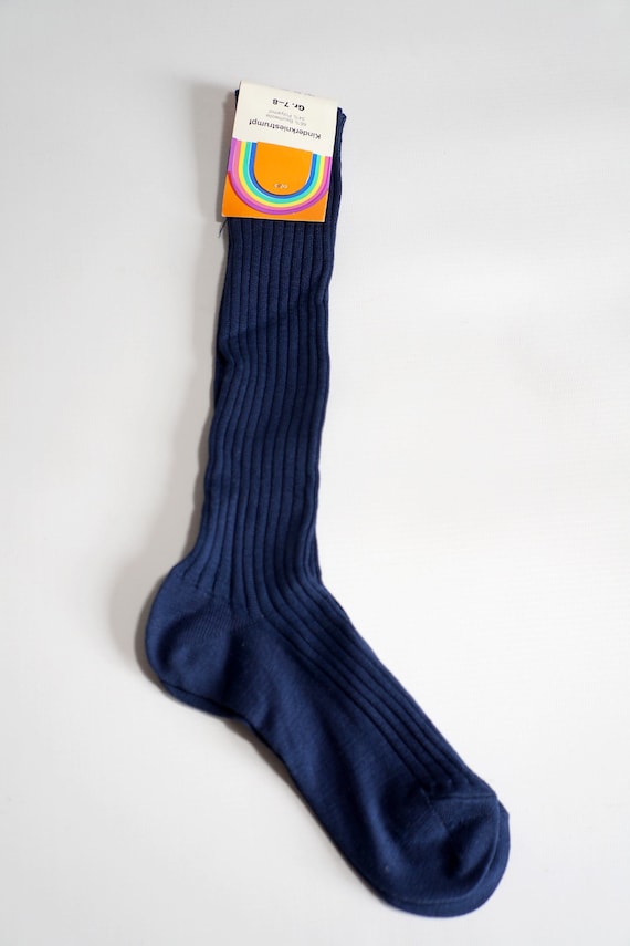 NEW 70s Socks BlaU Kids 7 - 8 Years Stockings Monochr… - Gem