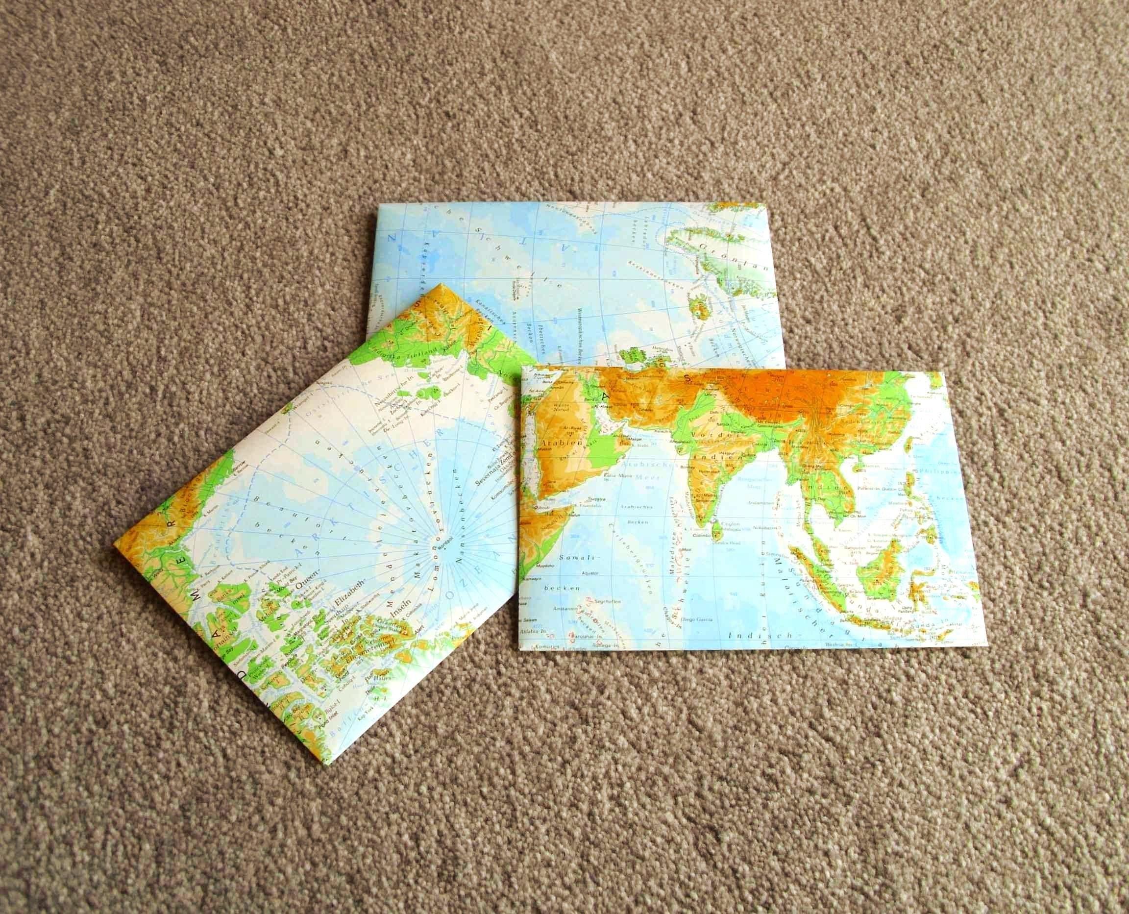 3 Envelopes Containing Maps, World Map #626633657 - Etsy
