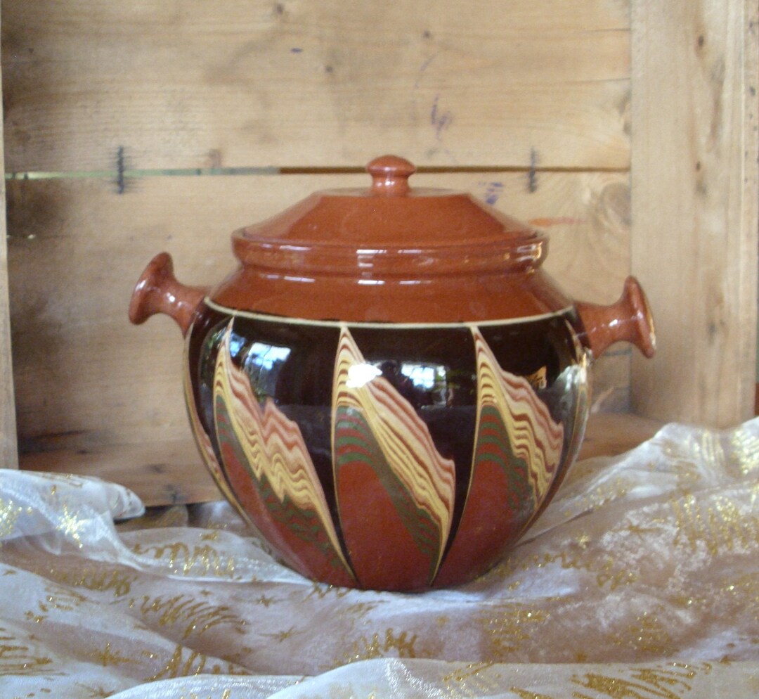 Bulgarian Clay Pot Traditional Bulgarian Folk Art Terrine Storage Pot ...
