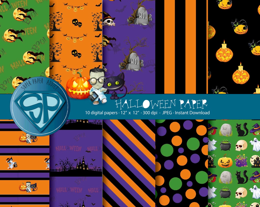 COD062-50%OFF Halloween Digital Paper/digital Paper Pack/digital ...