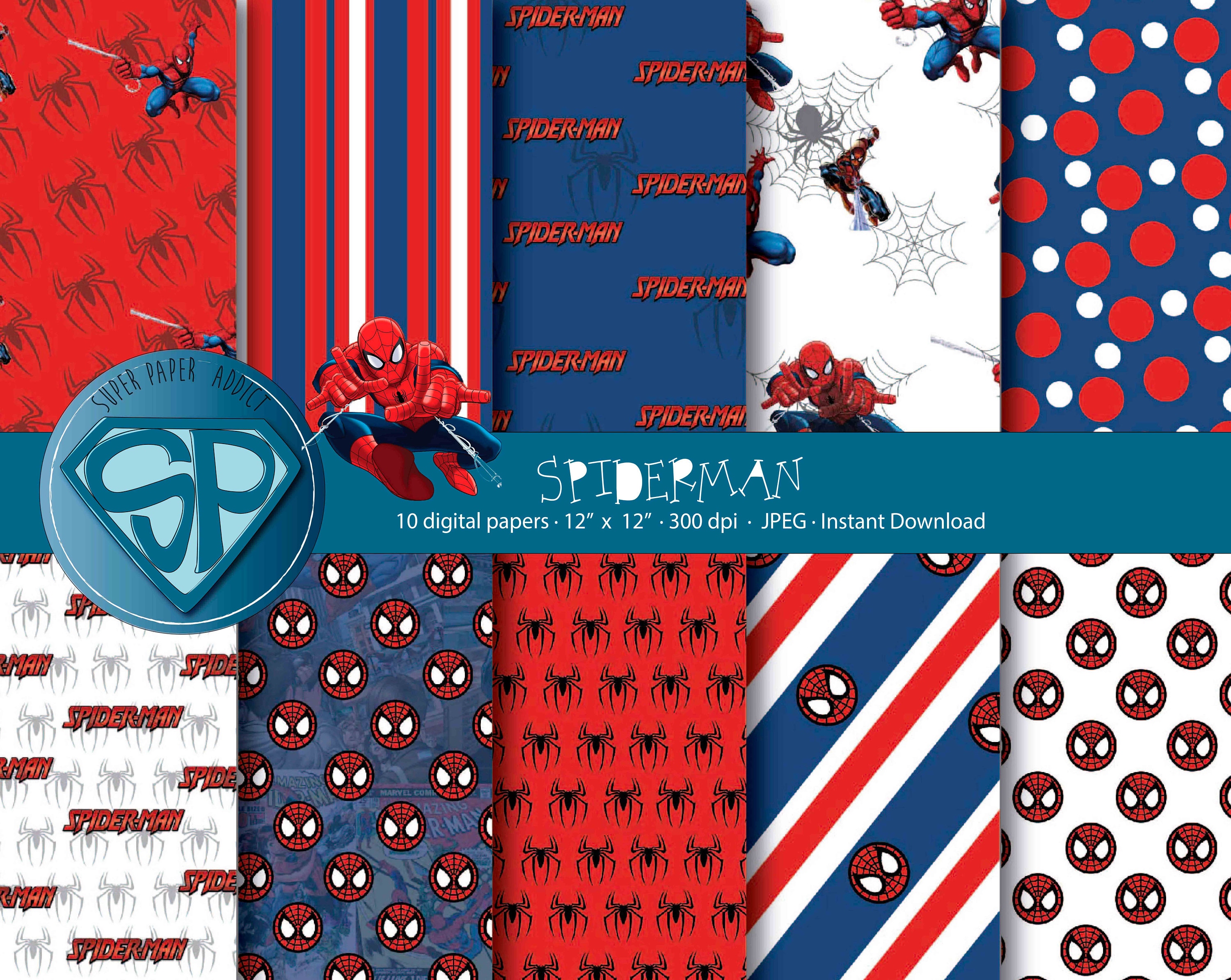 COD055-50%OFF Spiderman Paper/digital Paper Pack/digital Scrapbooking ...