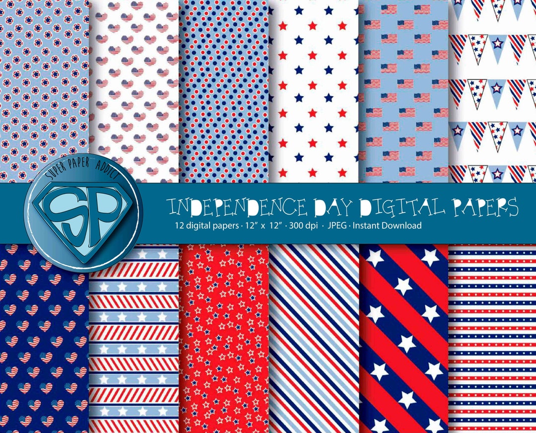 COD019-50%OFF SALE Independence Day Paper/digital Paper Pack/digital ...