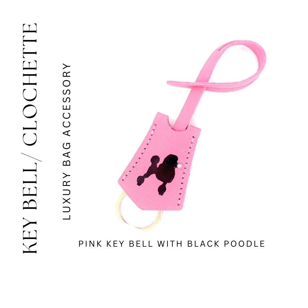 Pink Leather Poodle Key Bell, Key Clochette, Accessory, Handmade ...