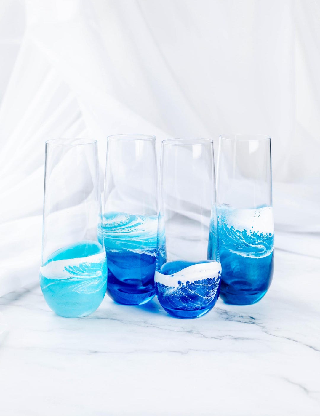 Ocean Resin Champagne Flute | Resin Waves | Functional Art | Ocean ...