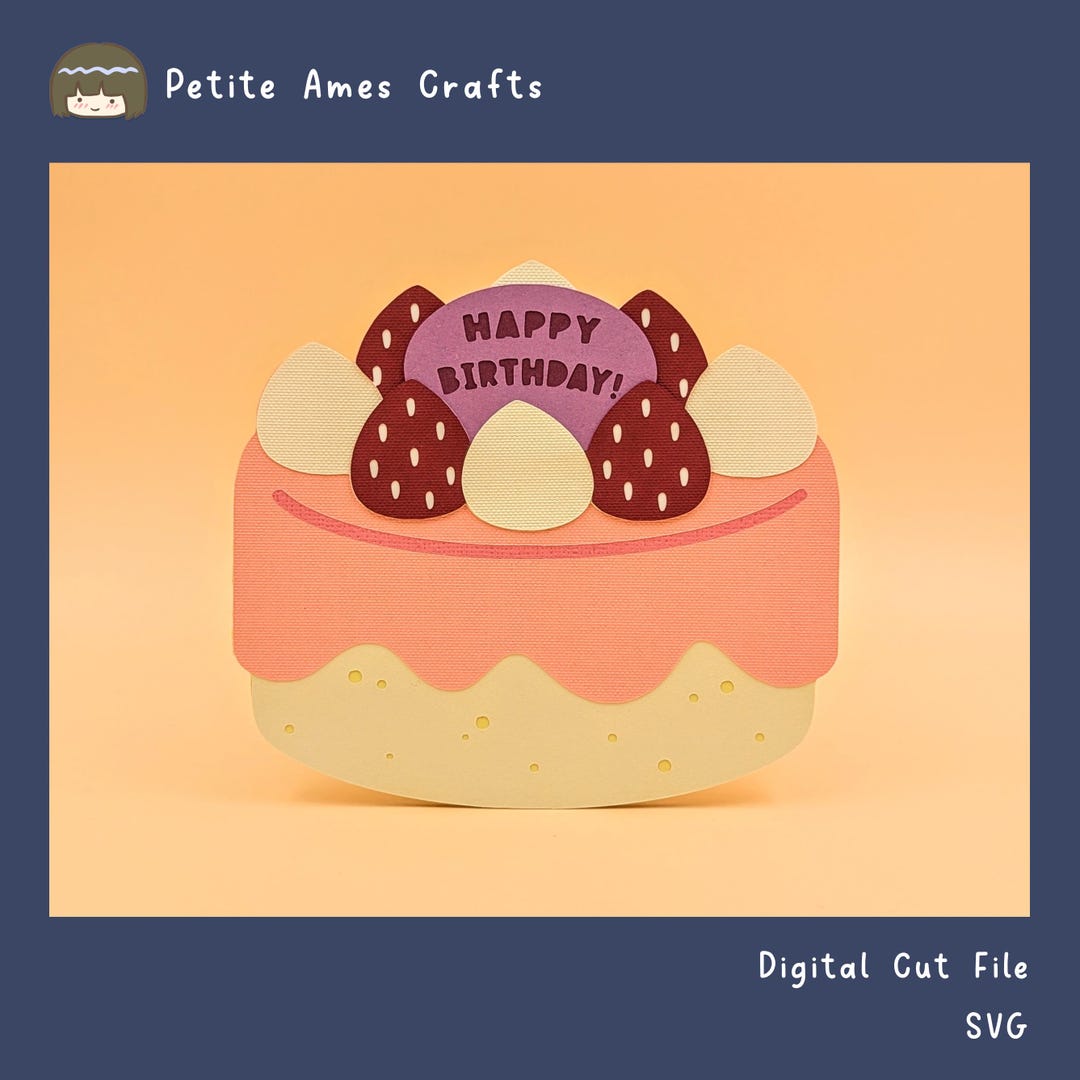DIY Birthday Cake Card SVG File | Paper Cut SVG | Birthday Cake Cut ...