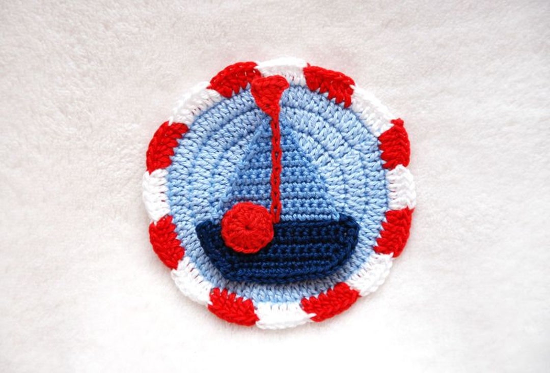Button Sailboat, Desired Color, Crochet Application - Etsy