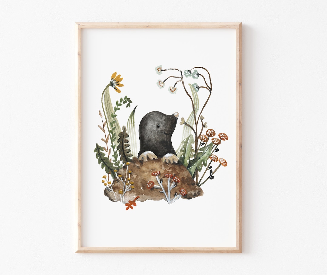Children's Picture mole A4 A3, Children's Poster, Animal Poster ...