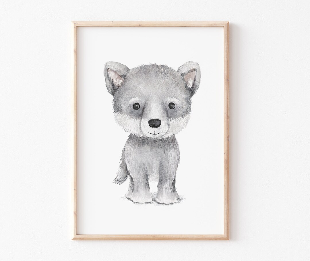 Kinderbild "Wolf" Kinderposter, Tierposter, Tier Print, Wölfe ...
