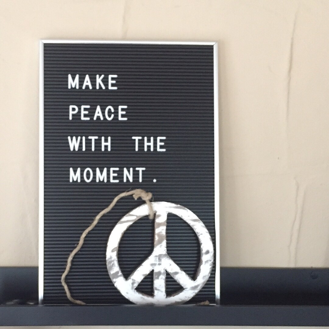 Peace Sign White Made of Wood Small - Etsy