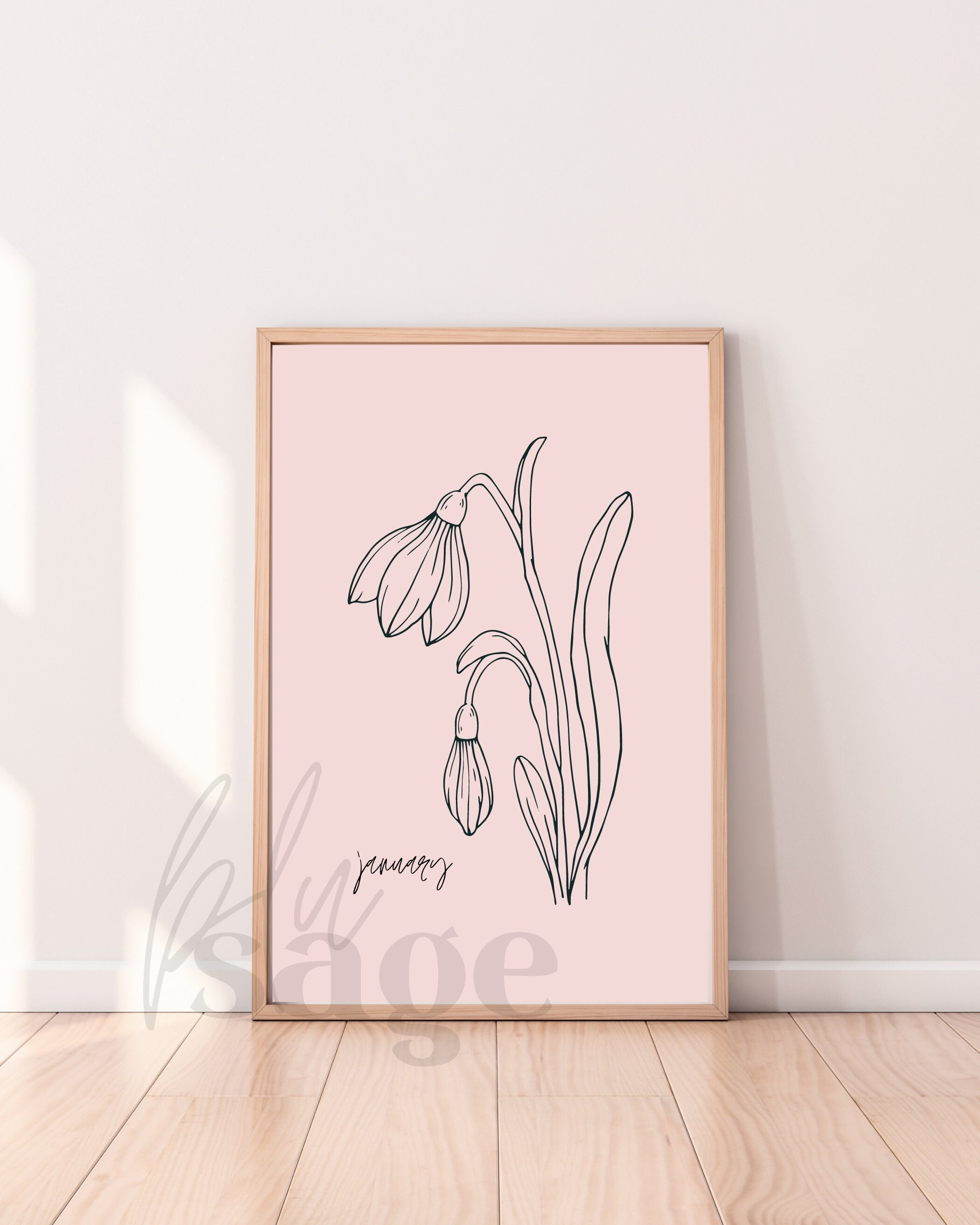January Snowdrop Birth Flower Print Baby Girl Nursery Decor - Etsy