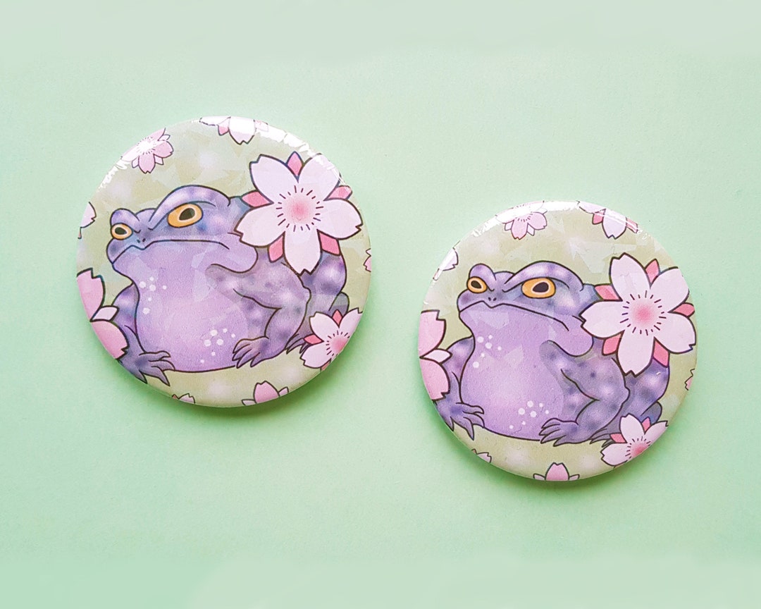 Kawaii Frog Badge, Toad Badge, 58mm Holographic Badge - Etsy UK