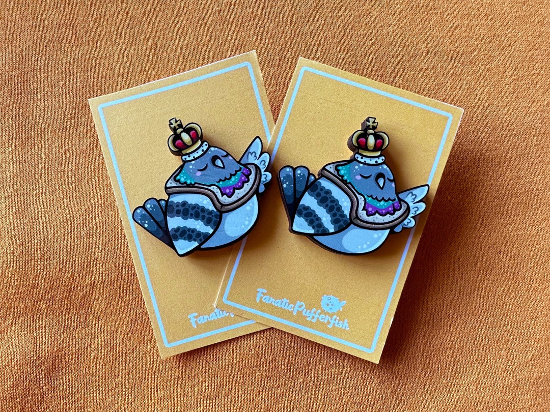 Chonky King Pigeon Borb Wooden Pin, Animal, Bird Pin - Etsy