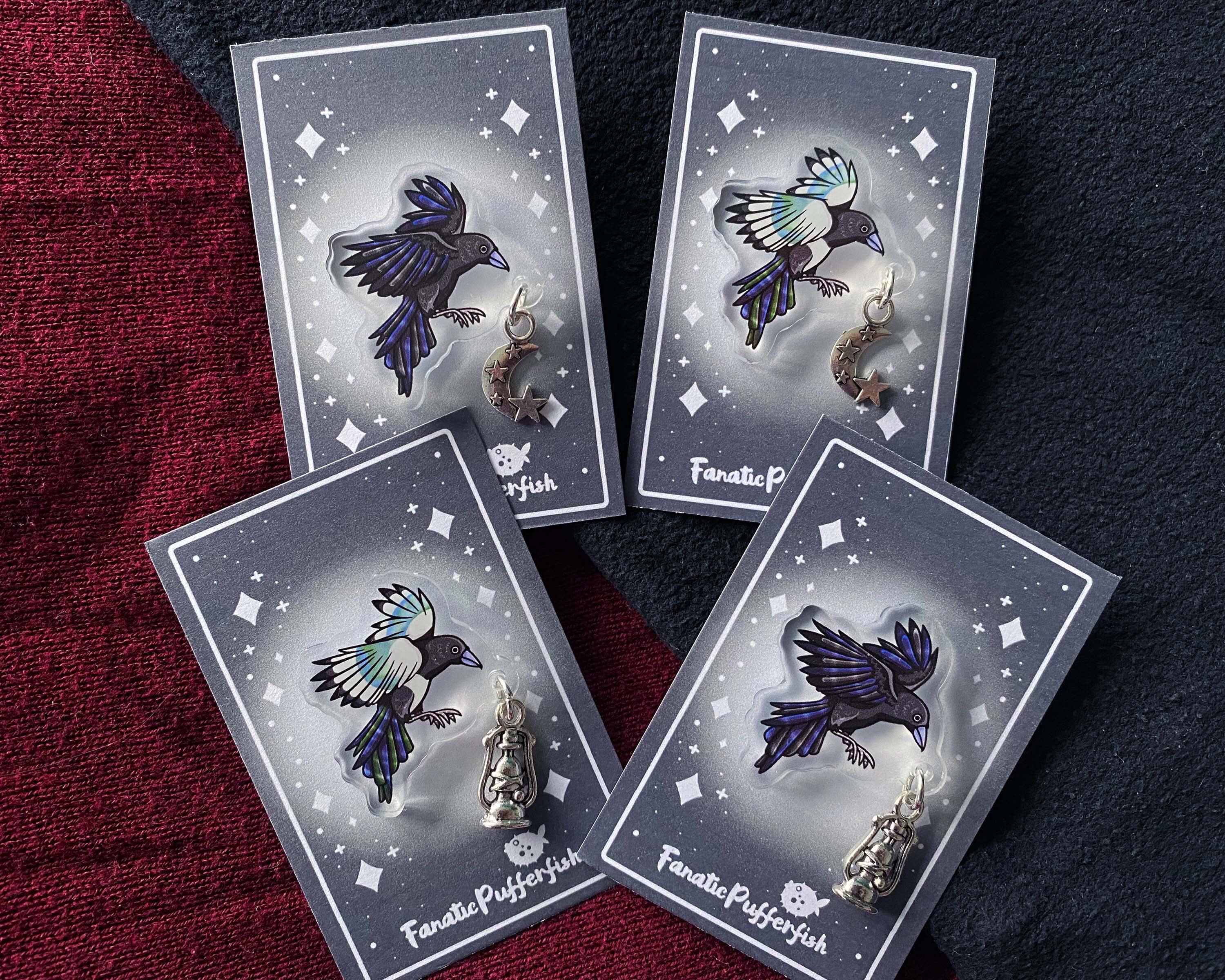 Corvid Familiar Crow Magpie Raven Witch Aesthetic Acrylic Pin - Etsy