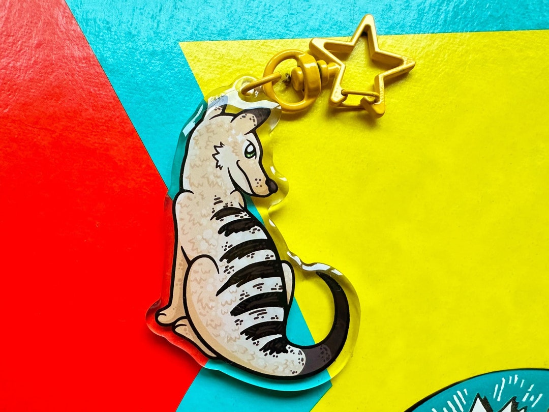 Thylacine Tasmanian Tiger Cryptid Acrylic Charm Keyring - Etsy