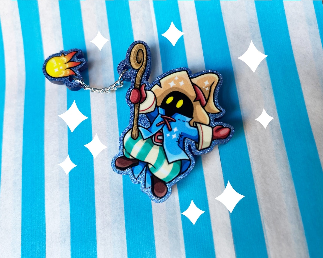 Vivi Fireball Final Fantasy Glitter Blue Acrylic Pin - Etsy