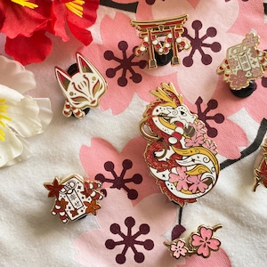 Ryujin / Dragon Enamel Pin, Japanese Folklore Mini Pins, Shrine ...