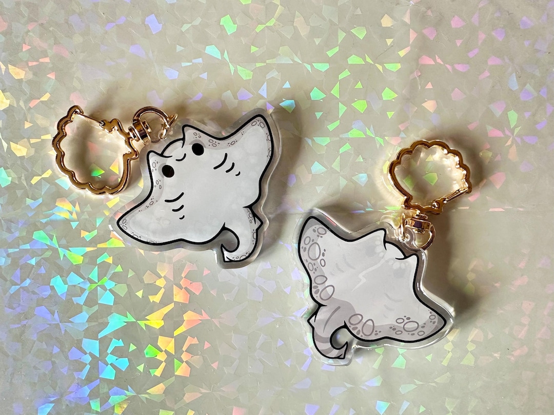 Stingray Mantaray Sea Pancake Acrylic Charm Keyring - Etsy