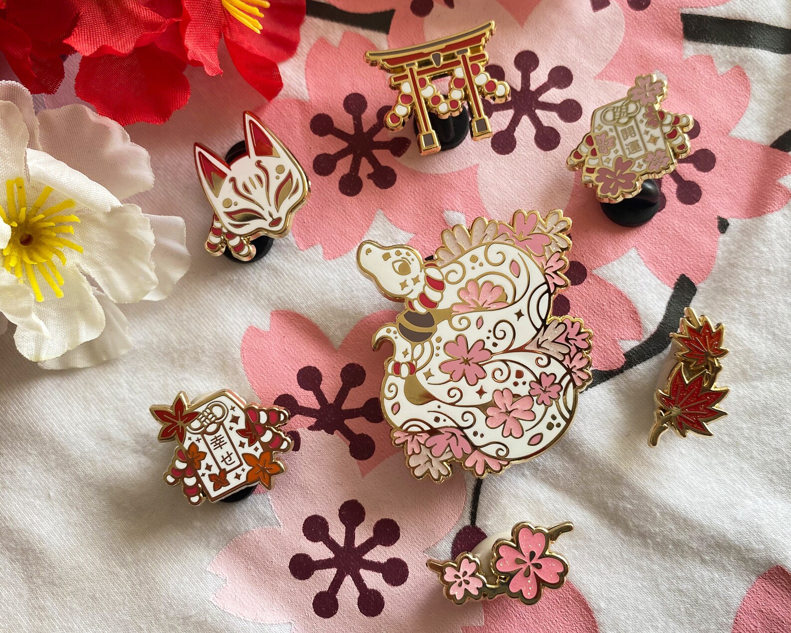 Shirohebi Snake Enamel Pin – Shrine Dwellers Japanese Folklore Yokai ...