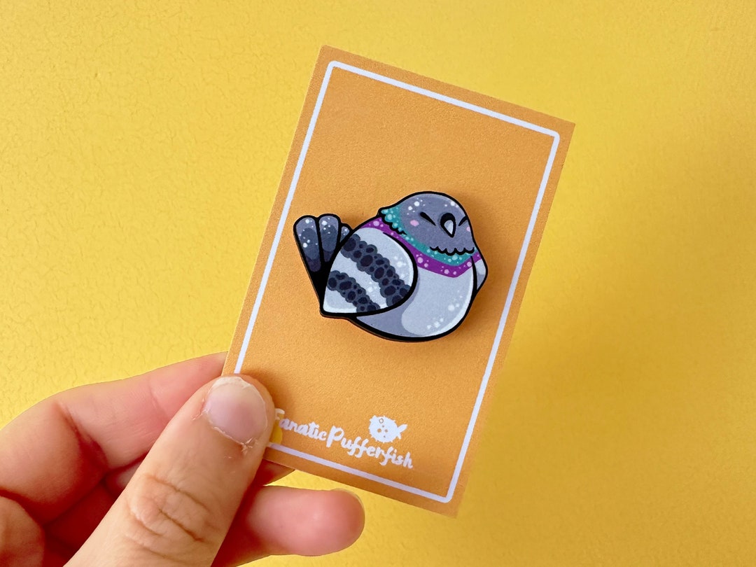 Chonky Pigeon Borb Wooden Pin, Animal, Bird Pin - Etsy