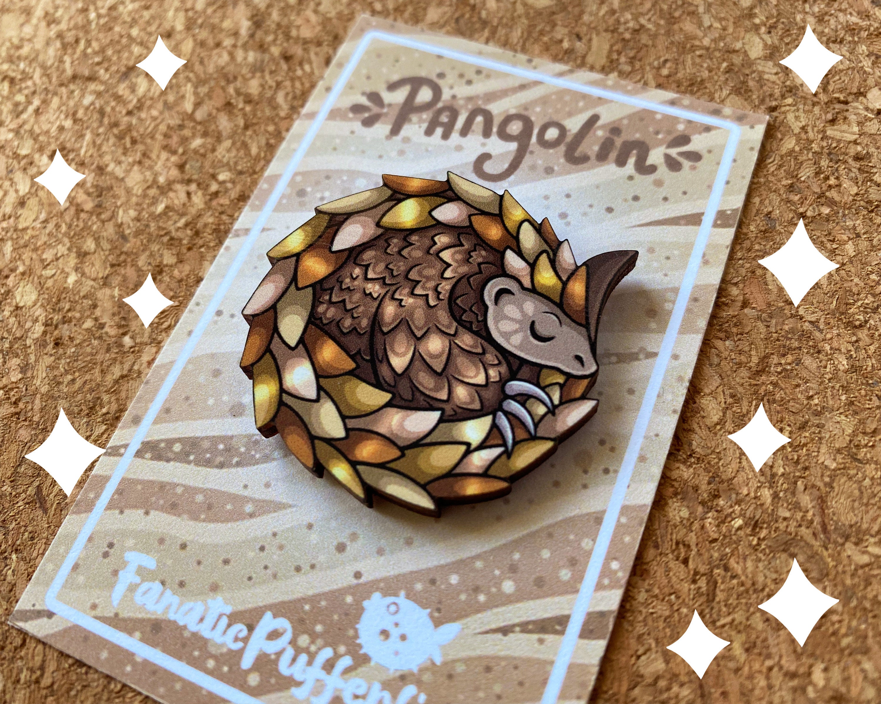 Pangolin Wooden Pin Animal Pins - Etsy