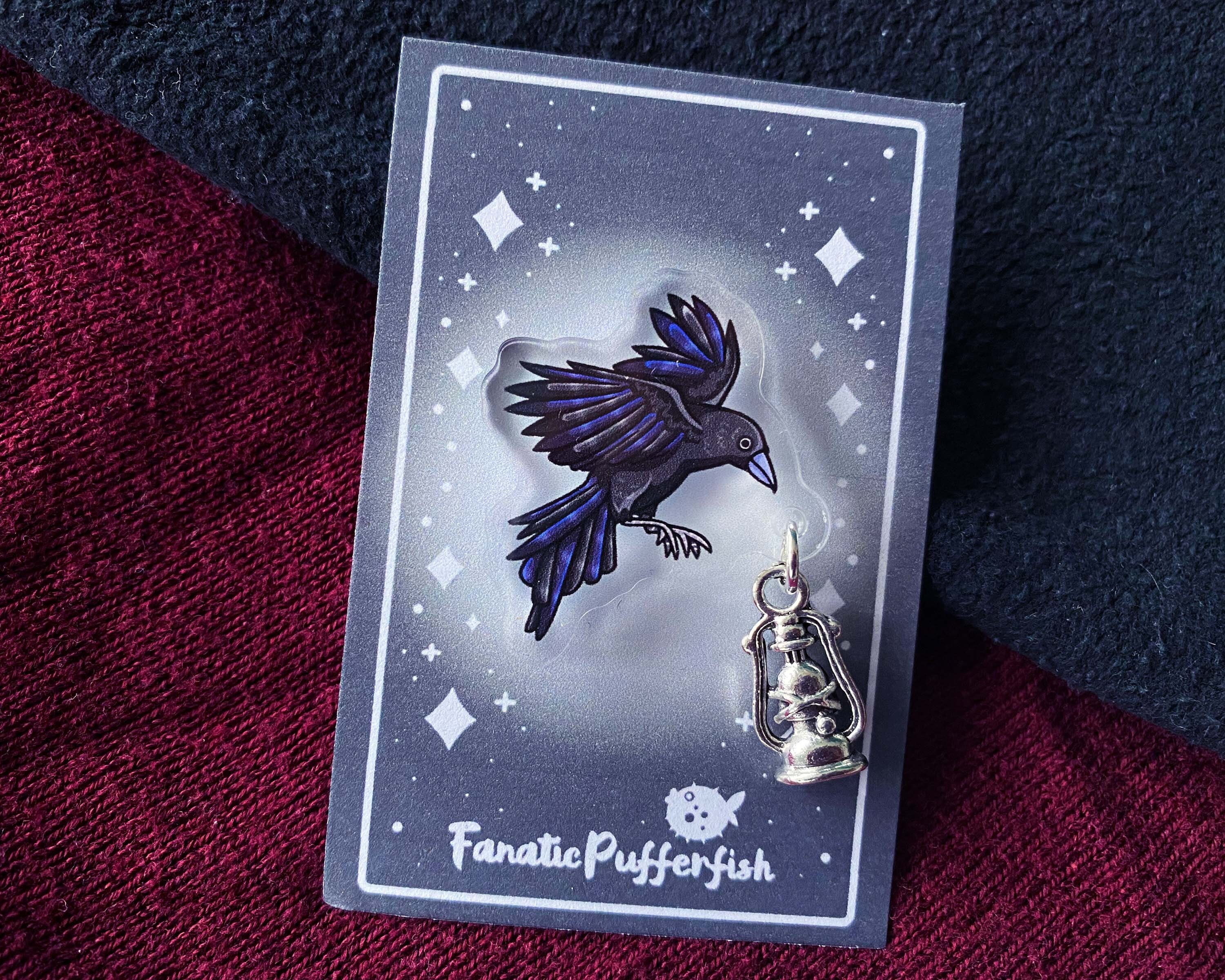 Corvid Familiar Crow Magpie Raven Witch Aesthetic Acrylic Pin - Etsy