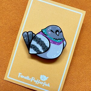Chonky Pigeon Borb Wooden Pin, Animal, Bird Pin - Etsy
