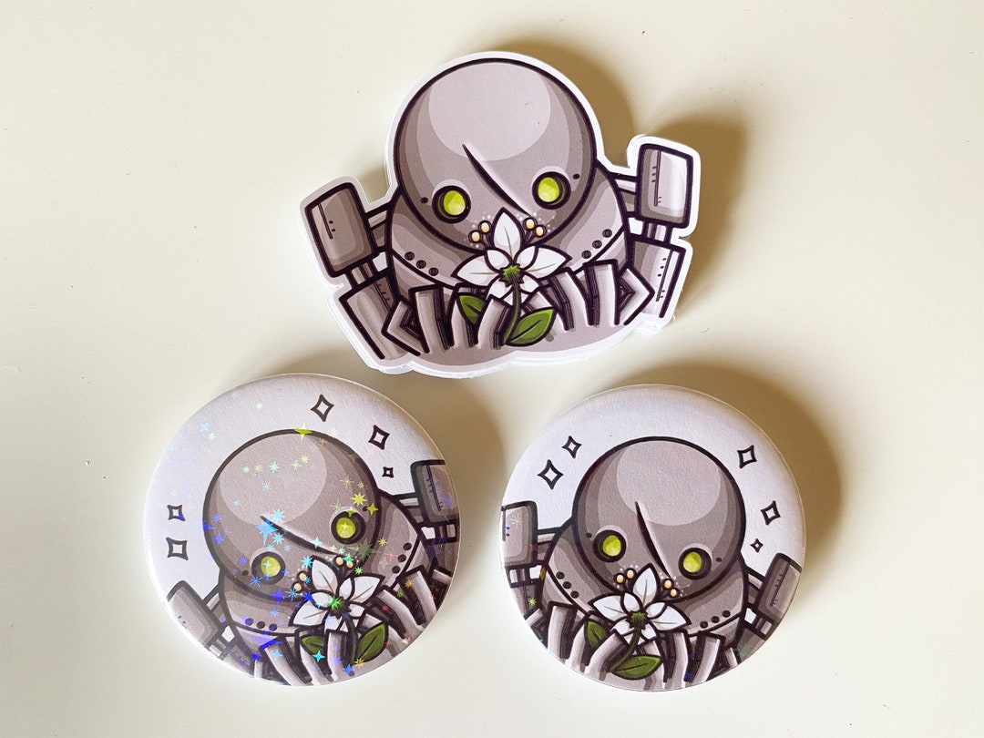 Nier Automata Plato Flower Machine Holographic Badge & Sticker - Etsy