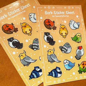 Borb Sticker Sheet, Round Bird Stickers - Etsy