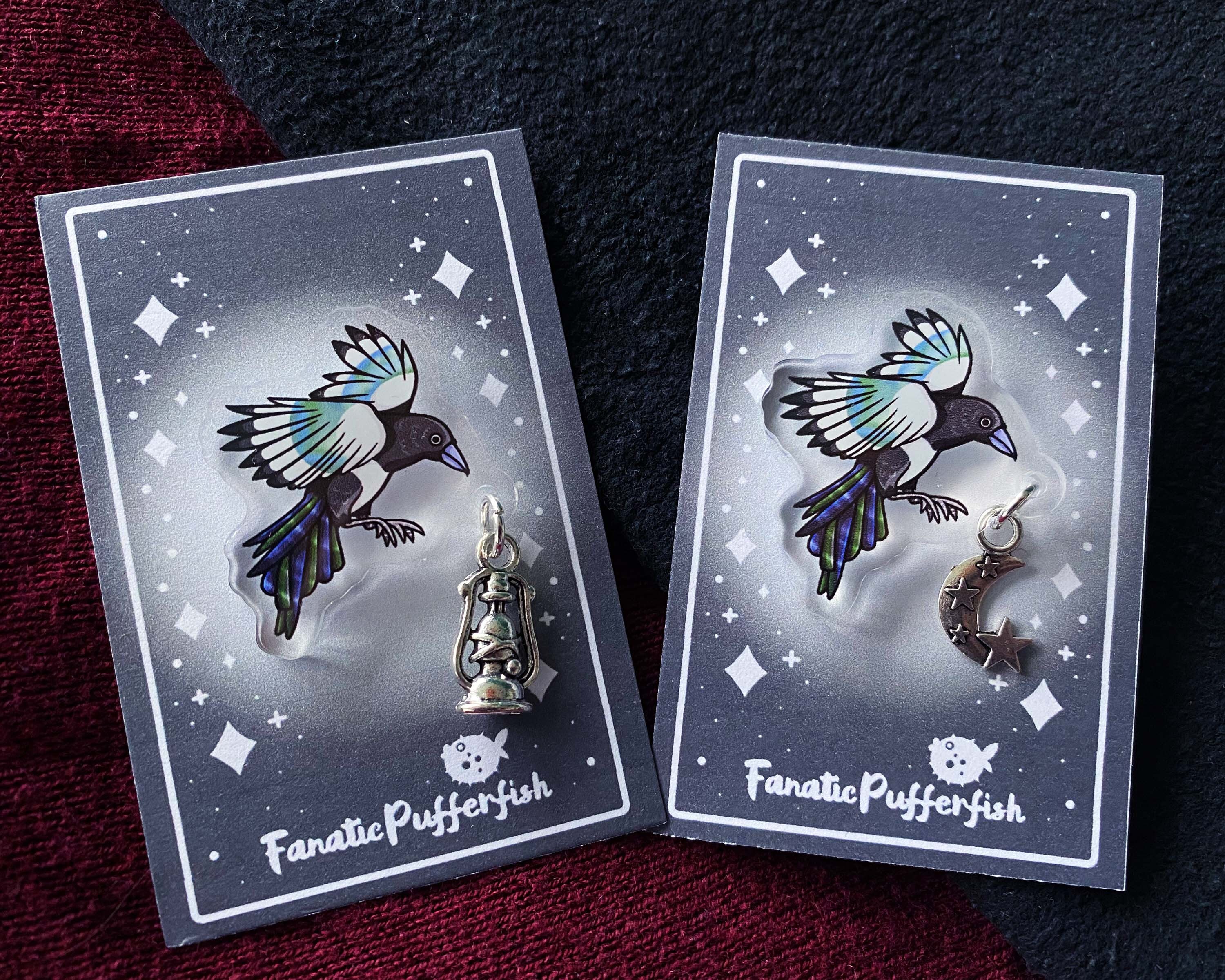 Corvid Familiar Crow Magpie Raven Witch Aesthetic Acrylic Pin - Etsy
