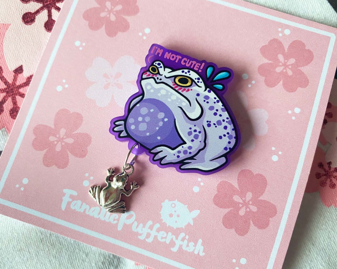 Shy Frog Toad i'm Not Cute Tsundere Introvert Acrylic Pin - Etsy