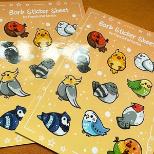Borb Sticker Sheet, Round Bird Stickers - Etsy
