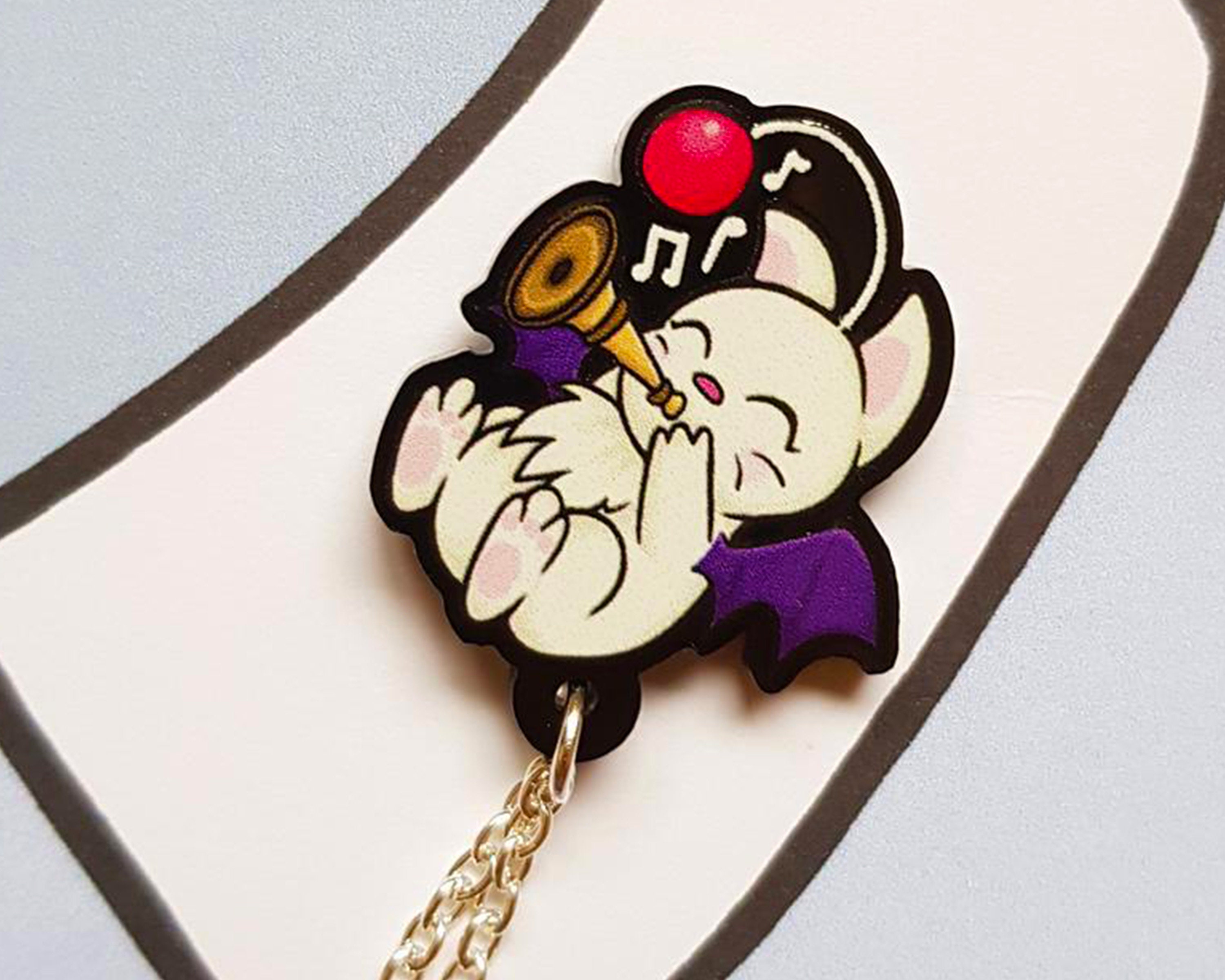 Musical Moogle Final Fantasy Connected Pins Collar Pins | Etsy