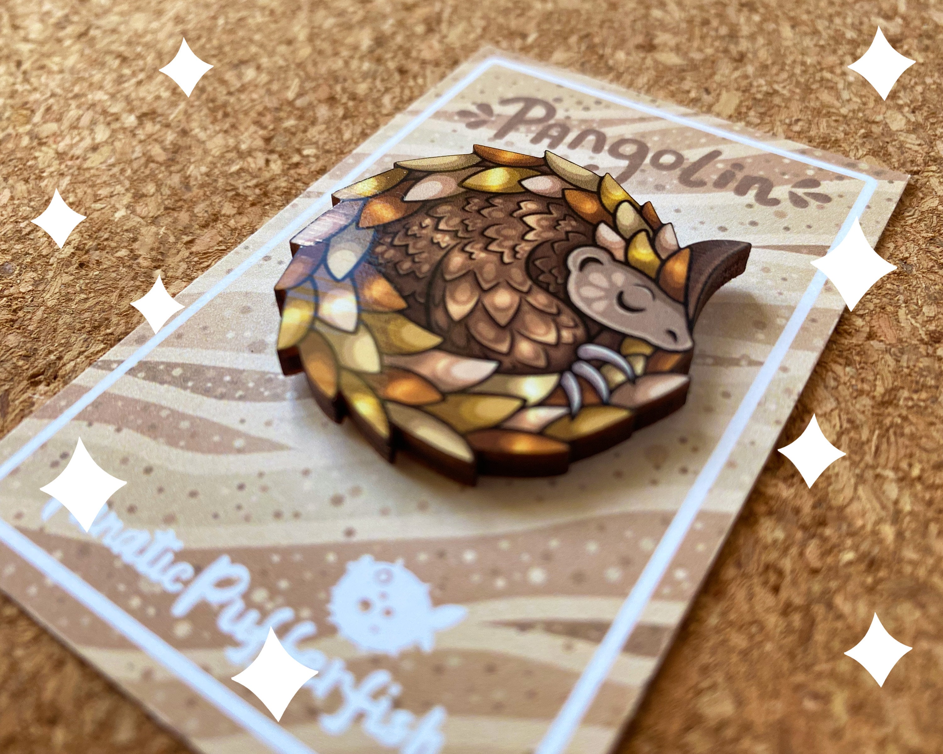 Pangolin Wooden Pin Animal Pins - Etsy