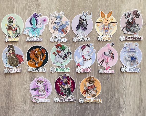 D&D Dungeons and Dragons Animals Dnd Class Job Role | Etsy