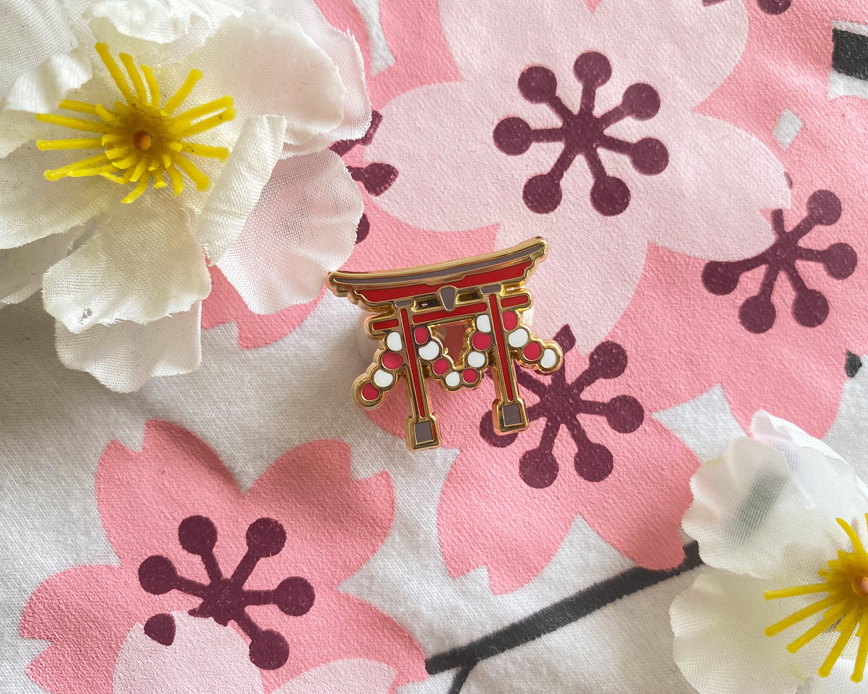 Kitsune Mask Torii Gate Mini Enamel Pins Japanese Folklore | Etsy Canada