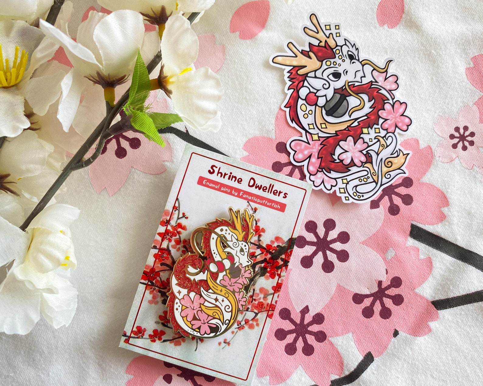 Ryujin / Dragon Enamel Pin, Japanese Folklore Mini Pins, Shrine ...