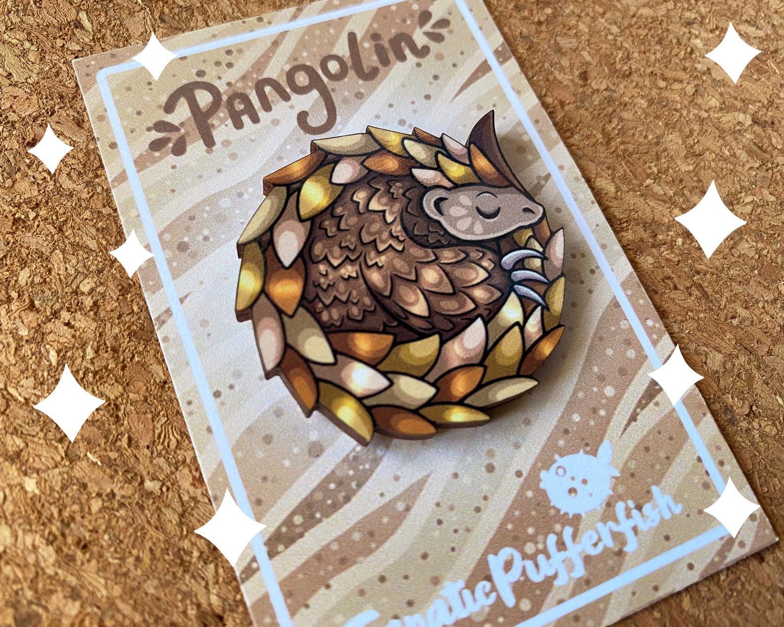 Pangolin Wooden Pin Animal Pins - Etsy