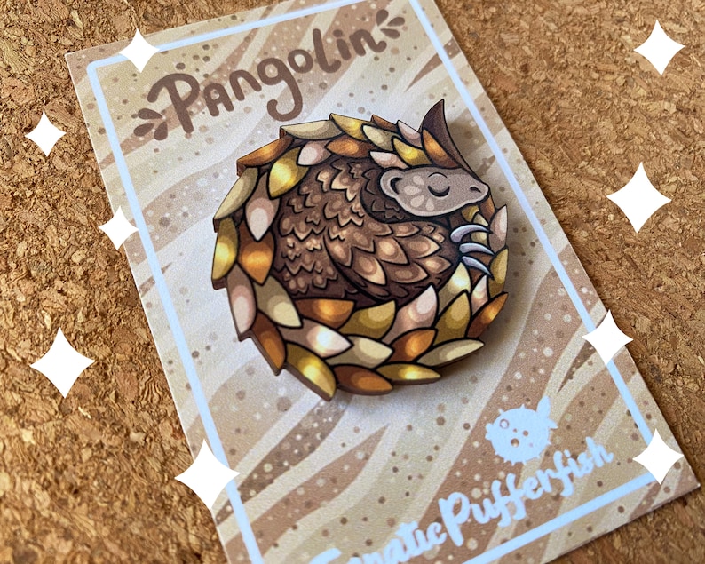 Pangolin Wooden Pin Animal Pins - Etsy