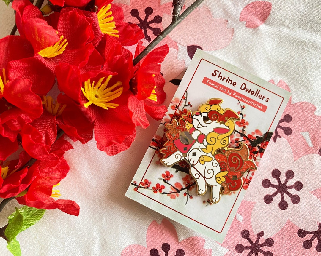 Komainu Enamel Pin, Japanese Folklore Mini Pins, Shrine Dwellers ...