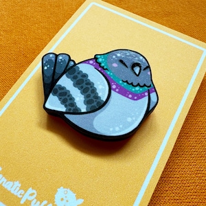 Chonky Pigeon Borb Wooden Pin, Animal, Bird Pin - Etsy