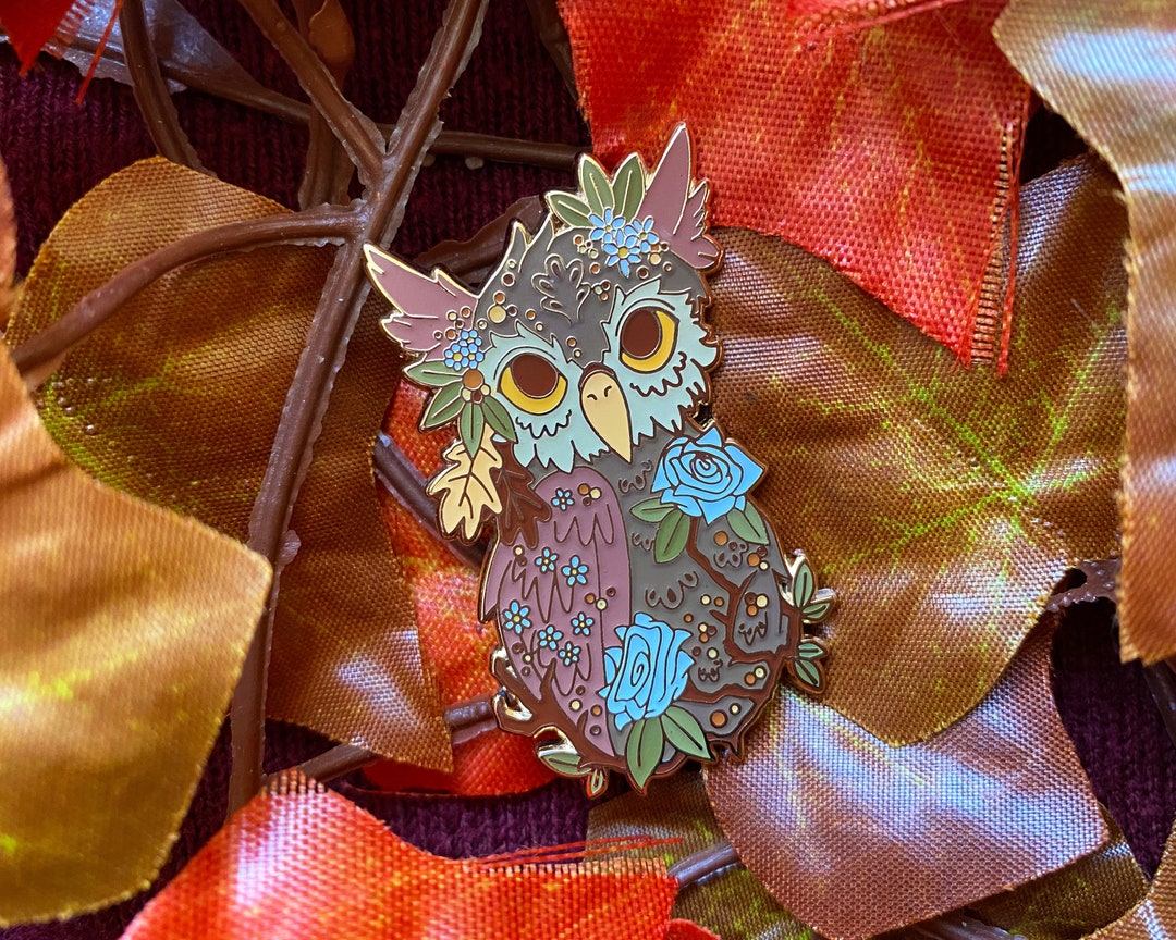 Autumn Owl, Enamel Pin, Autumn Animal Pins - Etsy