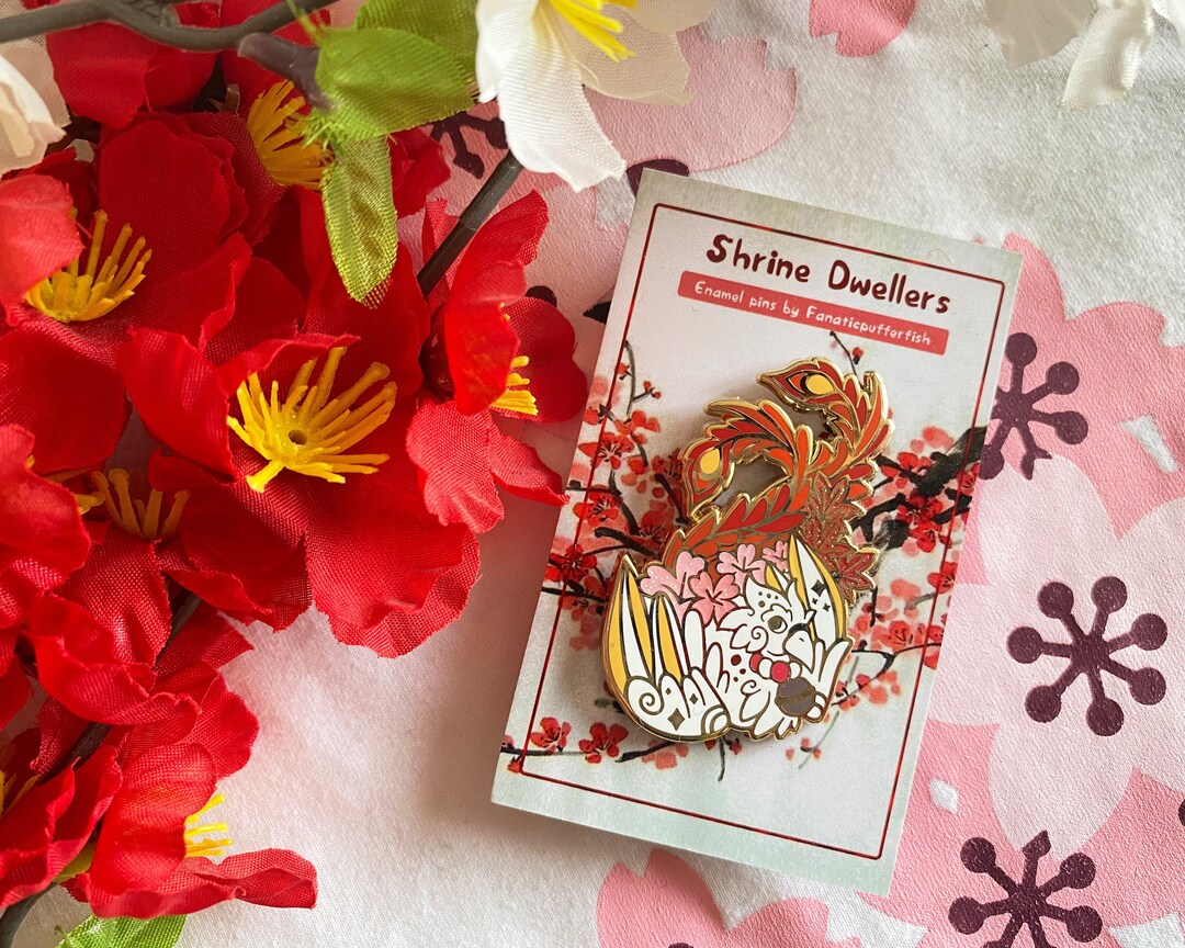 Hou-ou / Phoenix Enamel Pin, Japanese Folklore Mini Pins, Shrine ...