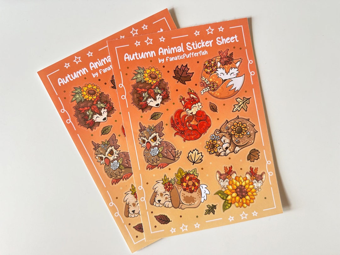 Woodland Animal Sticker Sheet – Autumn Creatures - Etsy UK