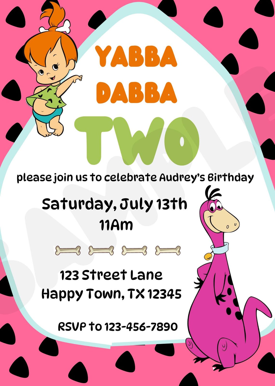 Yabba Dabba Two Birthday Invite - Etsy