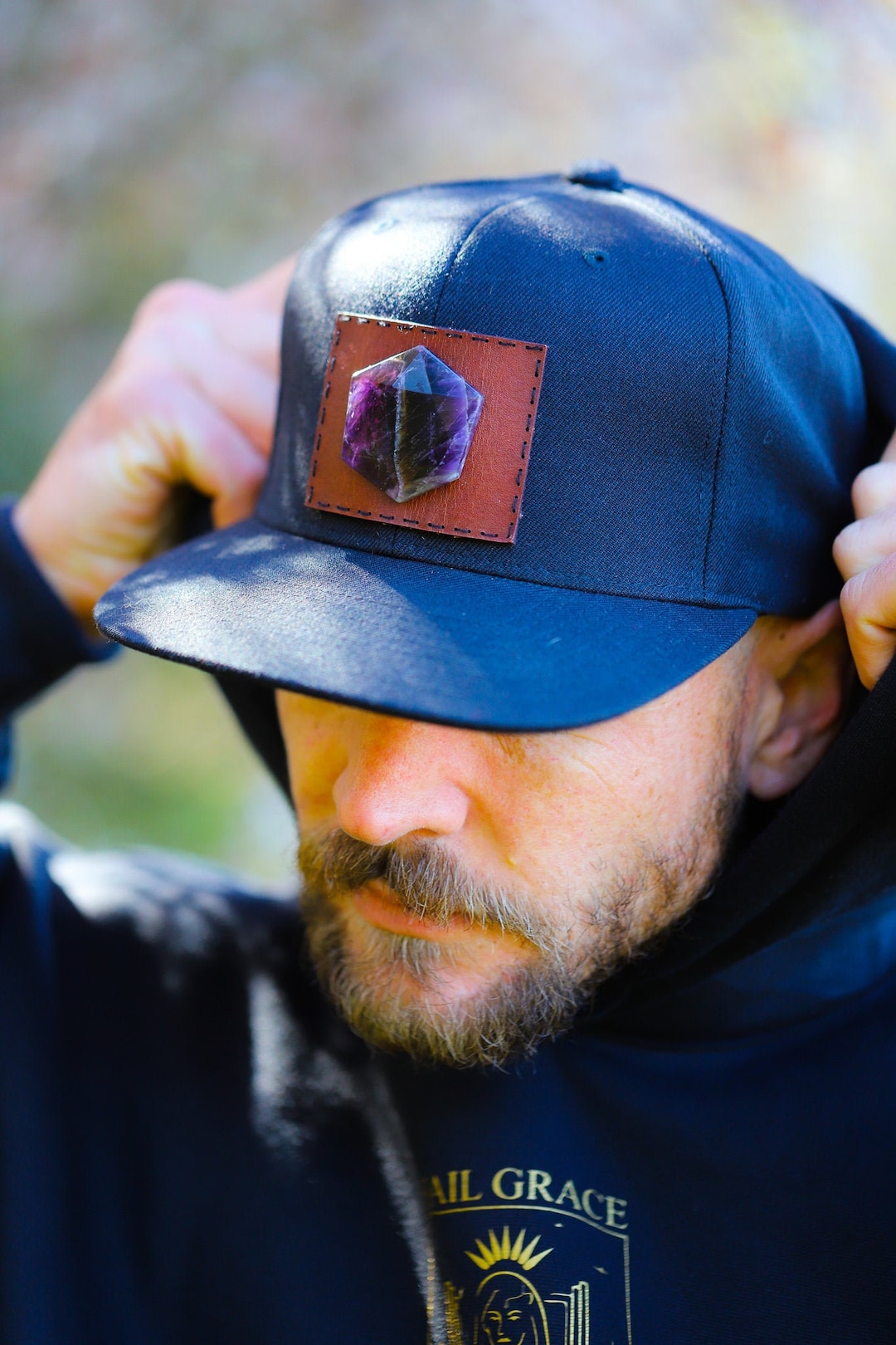 Crystal Snapback Hat, Gemstone Crystals for Men, Crystal Hat, Genuine ...