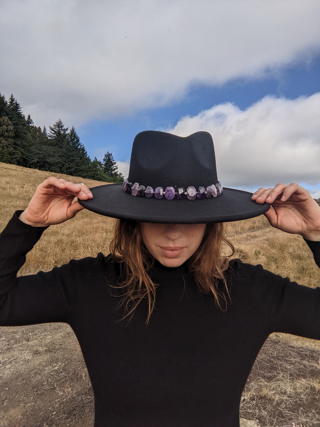 Crystal Hatband, Quartz, Amethyst, Lapis, Hat Accessories, Gemstone ...