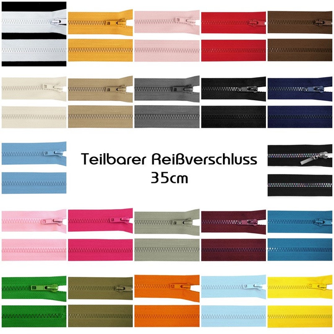 Reißverschluss teilbar 35cm - Jackenreißverschluss - 5mm - verschiedene ...